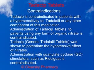 Tadacip (Generic Tadalafil Tablets) | PPT