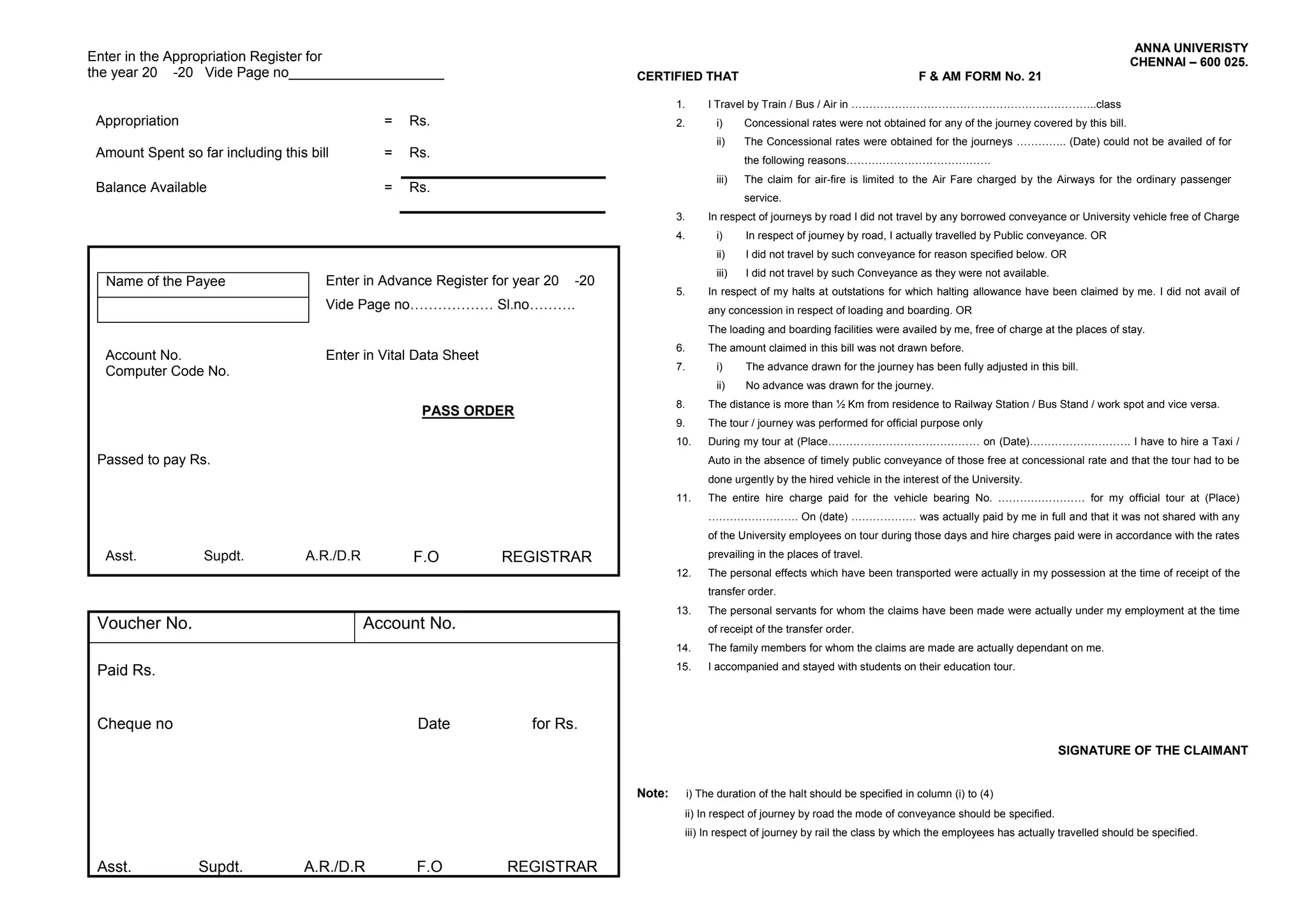 Travel and dearness allowance claim form | PPT