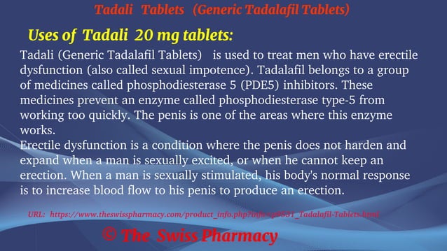 Tadali Tablets (Generic Tadalafil Tablets) | PPT