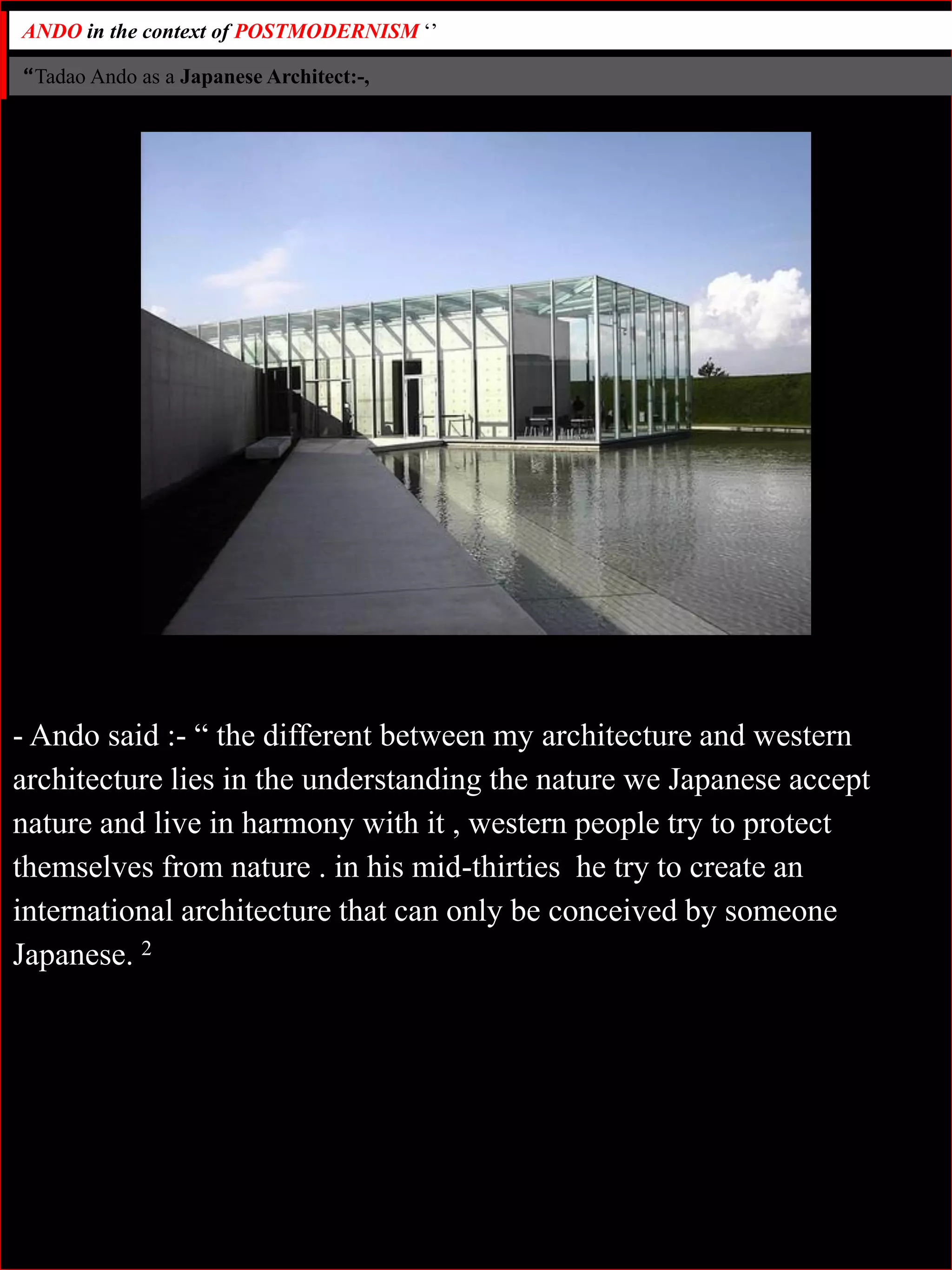 Tadao ando IN THE Context Of Postmodernism | PDF | Modern Art | Fine Art