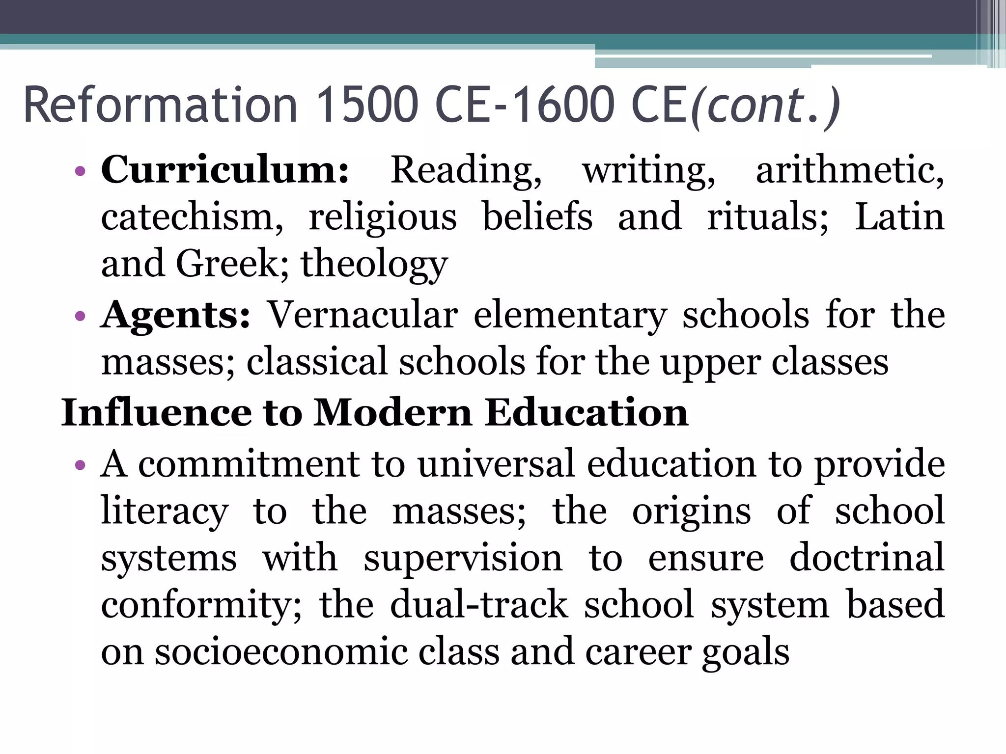 Historical Foundations of Education: World Education Evolution at a ...