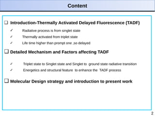 Thermally Activated Delayed Fluorescence (TADF) | PDF
