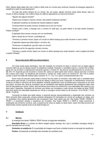 Teste de Atenção Difusa - Tadim tedif | PDF