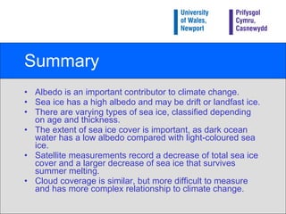 Sea ice and clouds: albedo and climate change | PPT