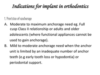 Temporary anchorage devices in orthodontics | PPTX