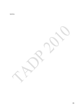 Tadp course book_orientation_2010 | PDF