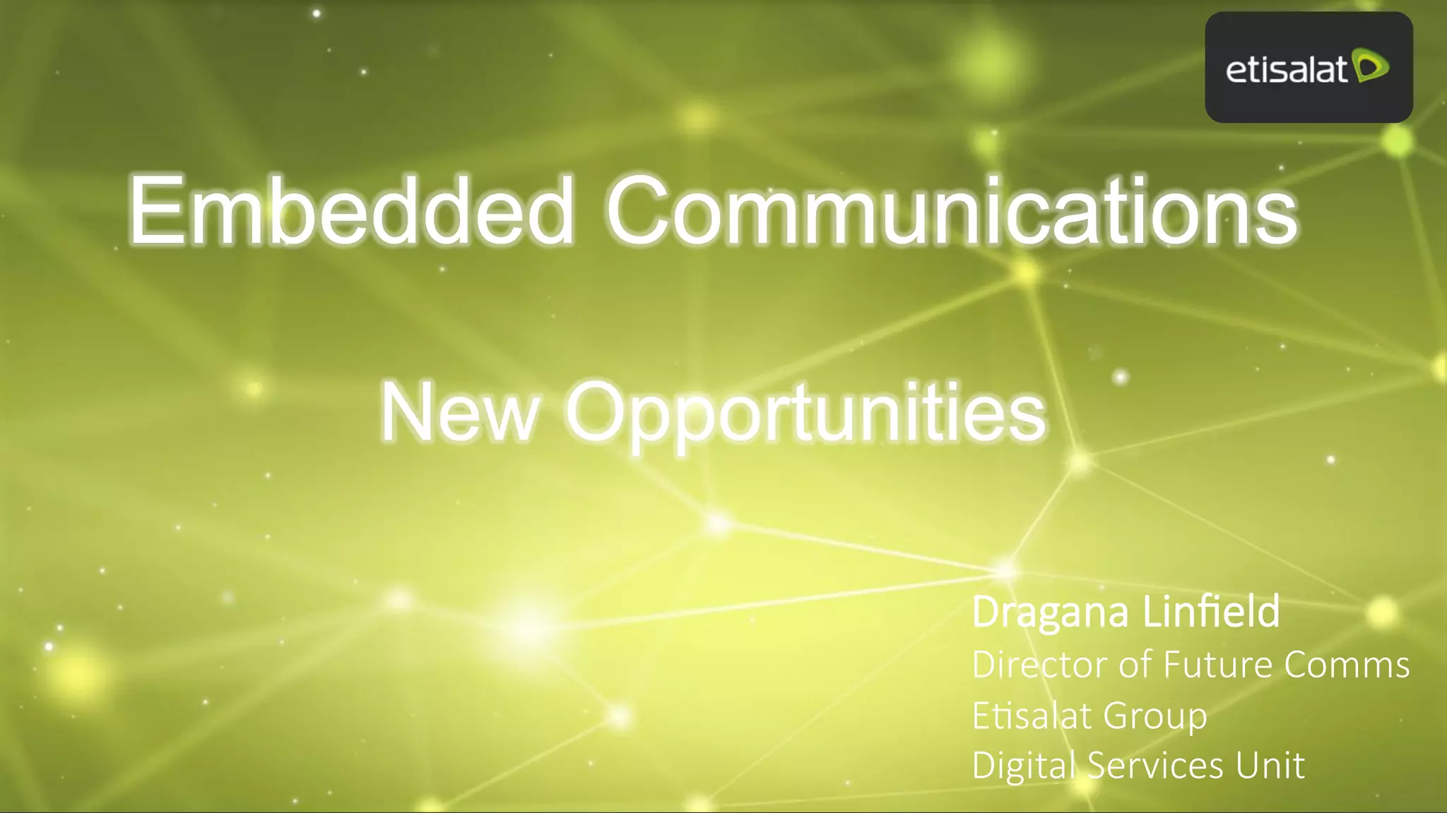 TADS TS Etisalat Dragana Linfield | PPT