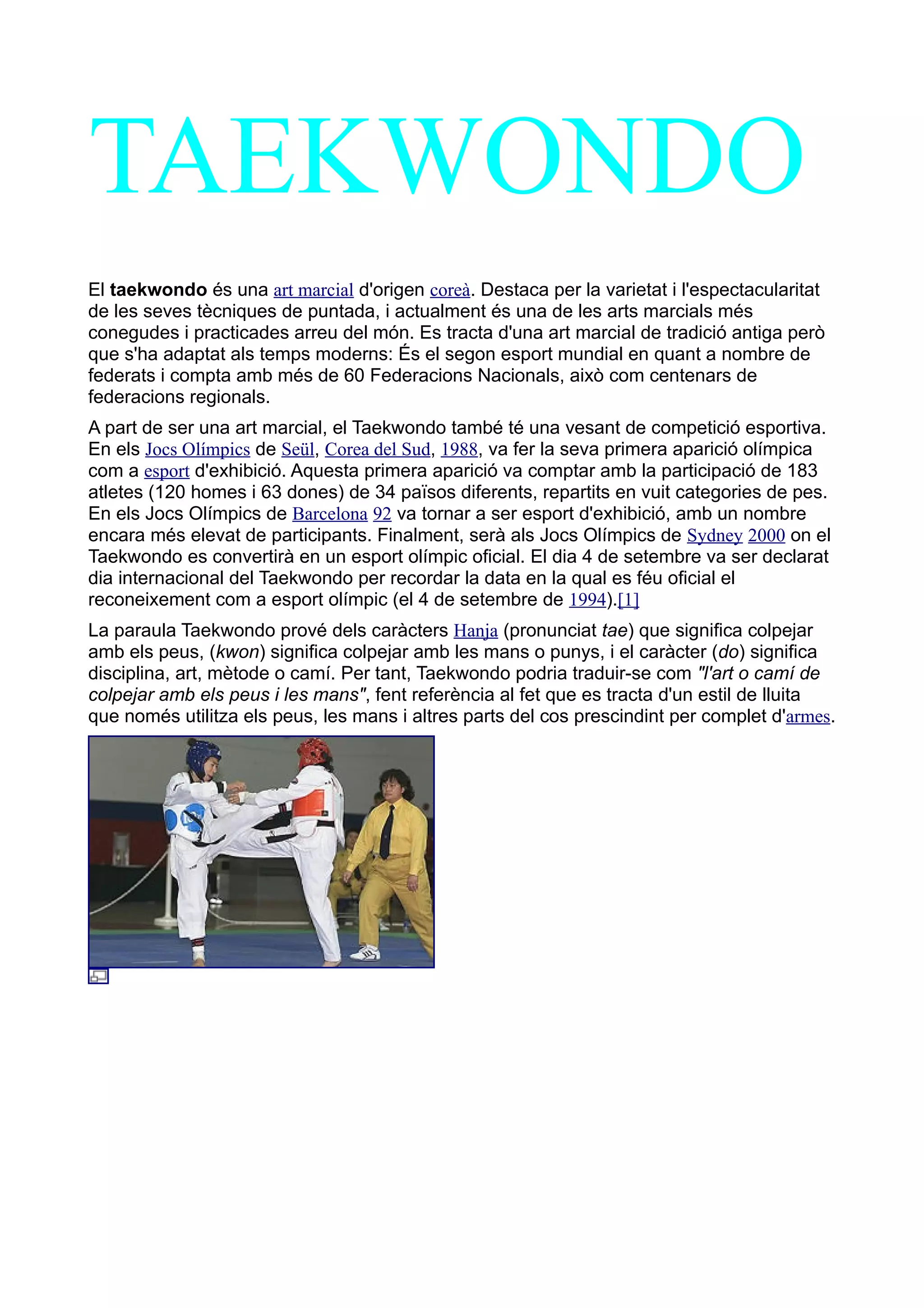 Taekwondo | PDF