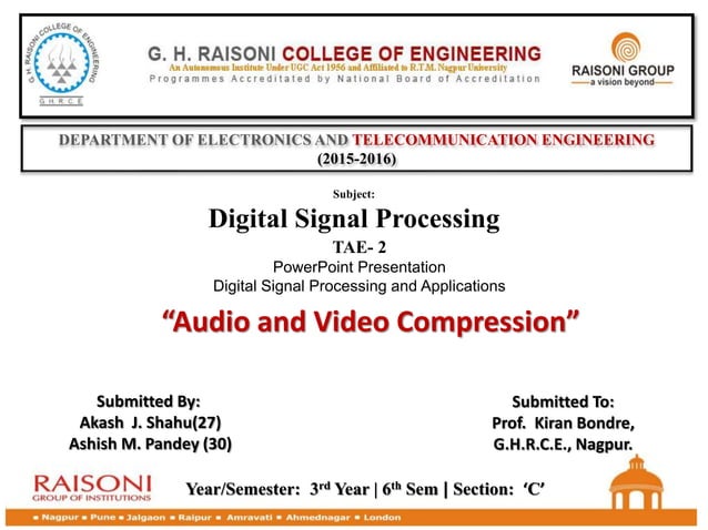 Audio and Video Compression | PPTX