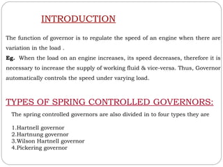 Spring Controlled type of governor | PPT
