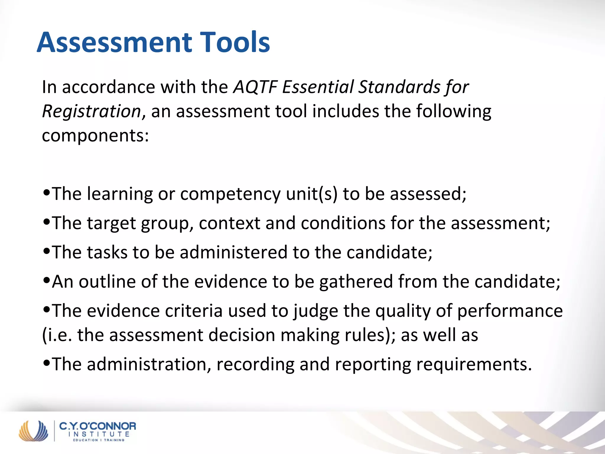 Determining the assessment evidence | PPT