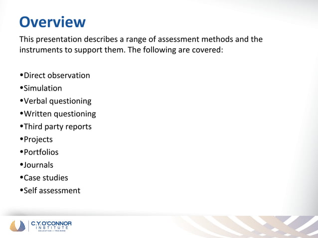 Determining the assessment evidence | PPT