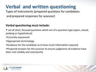 Determining the assessment evidence | PPT