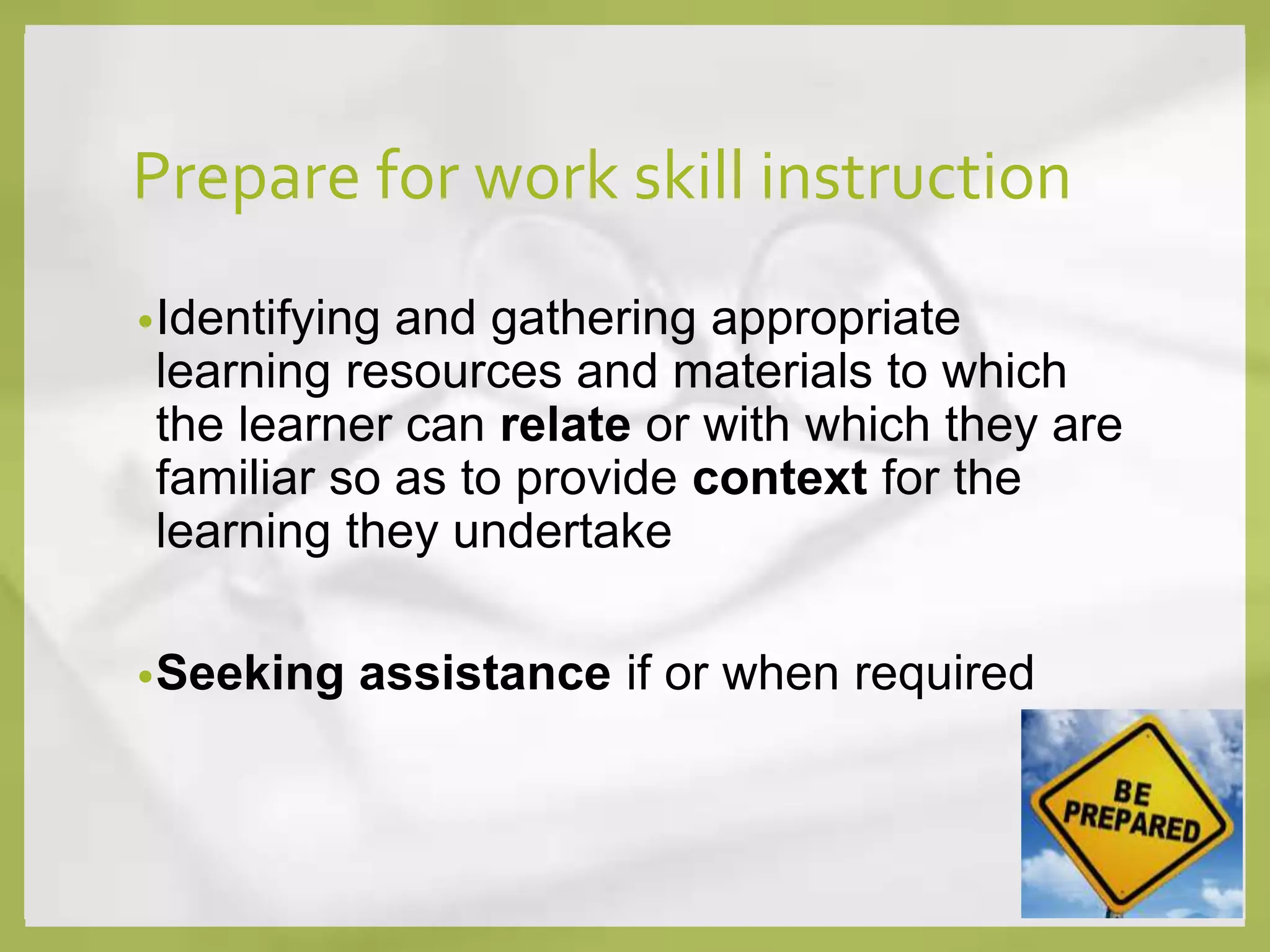 TAEDEL301 - Provide work skill instruction | PPTX