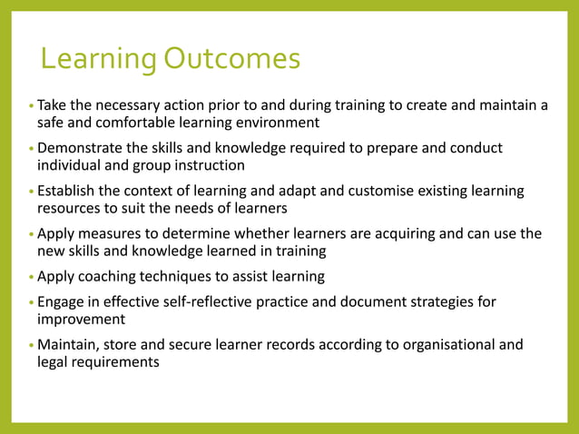 TAEDEL301 - Provide work skill instruction | PPTX | Resume Writing and ...