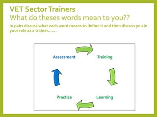 TAEDEL301 - Provide work skill instruction | PPTX