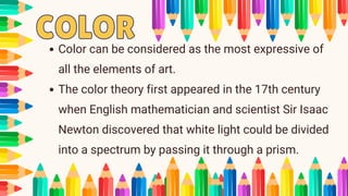 Teaching Arts in Elementary Grades Element of Visual Arts Color | PDF