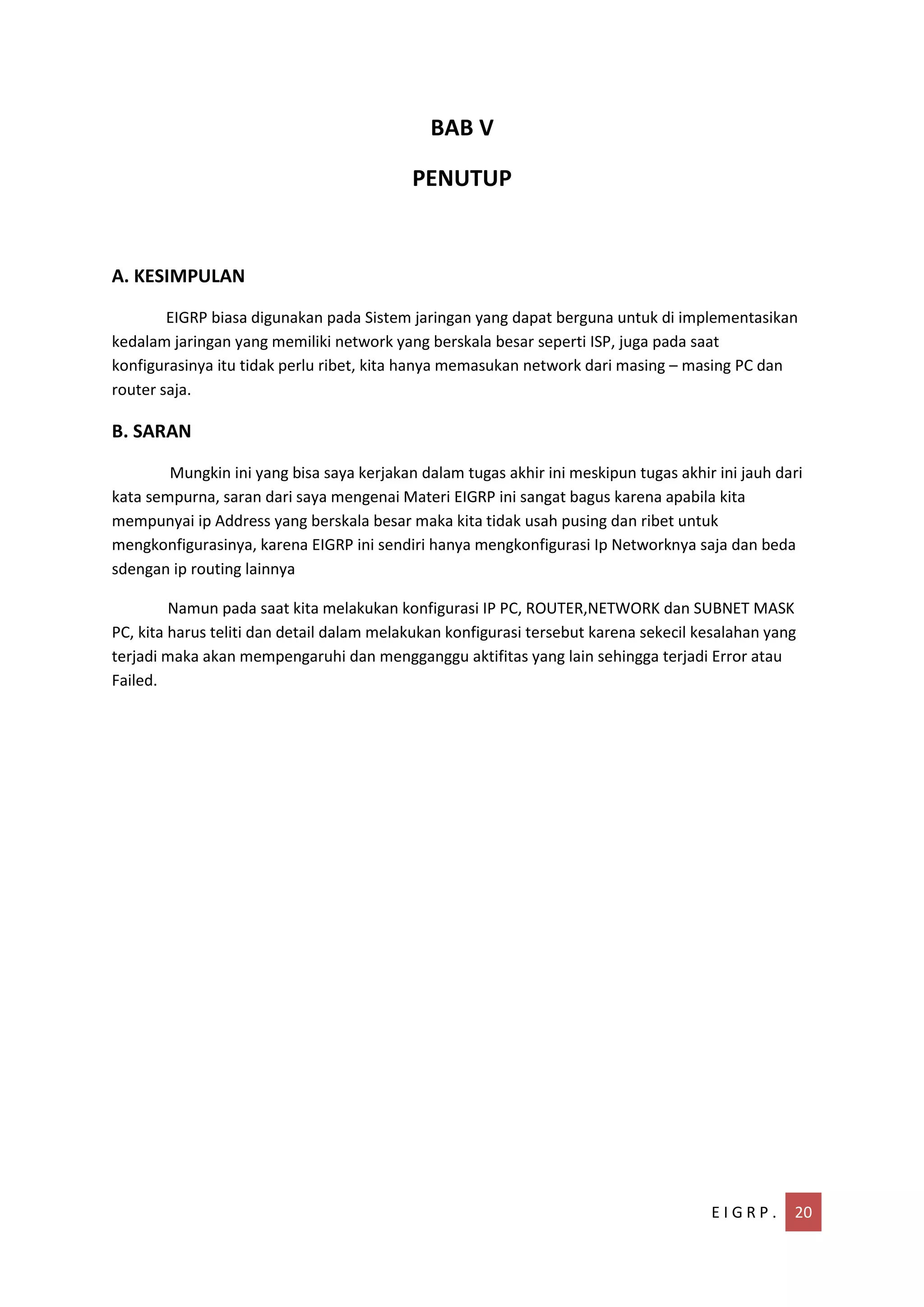 TA_EIGRP_Ari Analisa_2017/2018 | PDF