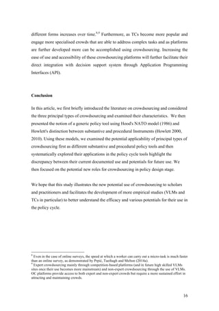 Examination of crowdsourcing as a tool for policy making | PDF