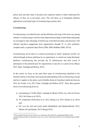 Examination of crowdsourcing as a tool for policy making | PDF