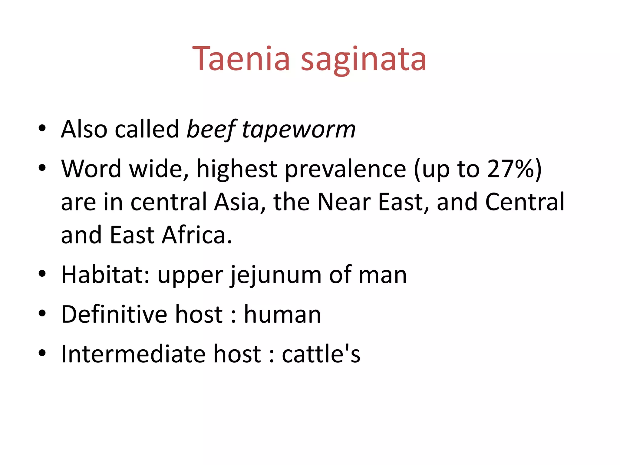 Taenia solium, saginata & neurocysticercosis | PPT