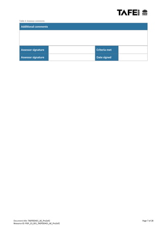 TAEPDD401_Skills Assessment Project document | DOCX