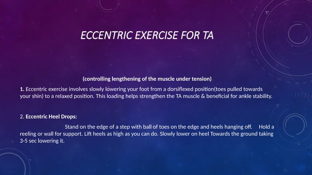 Tibialis Anterior Exercises.pptx...! | PPTX | Death, Injury, or Military Conflict | Sensitive Topics