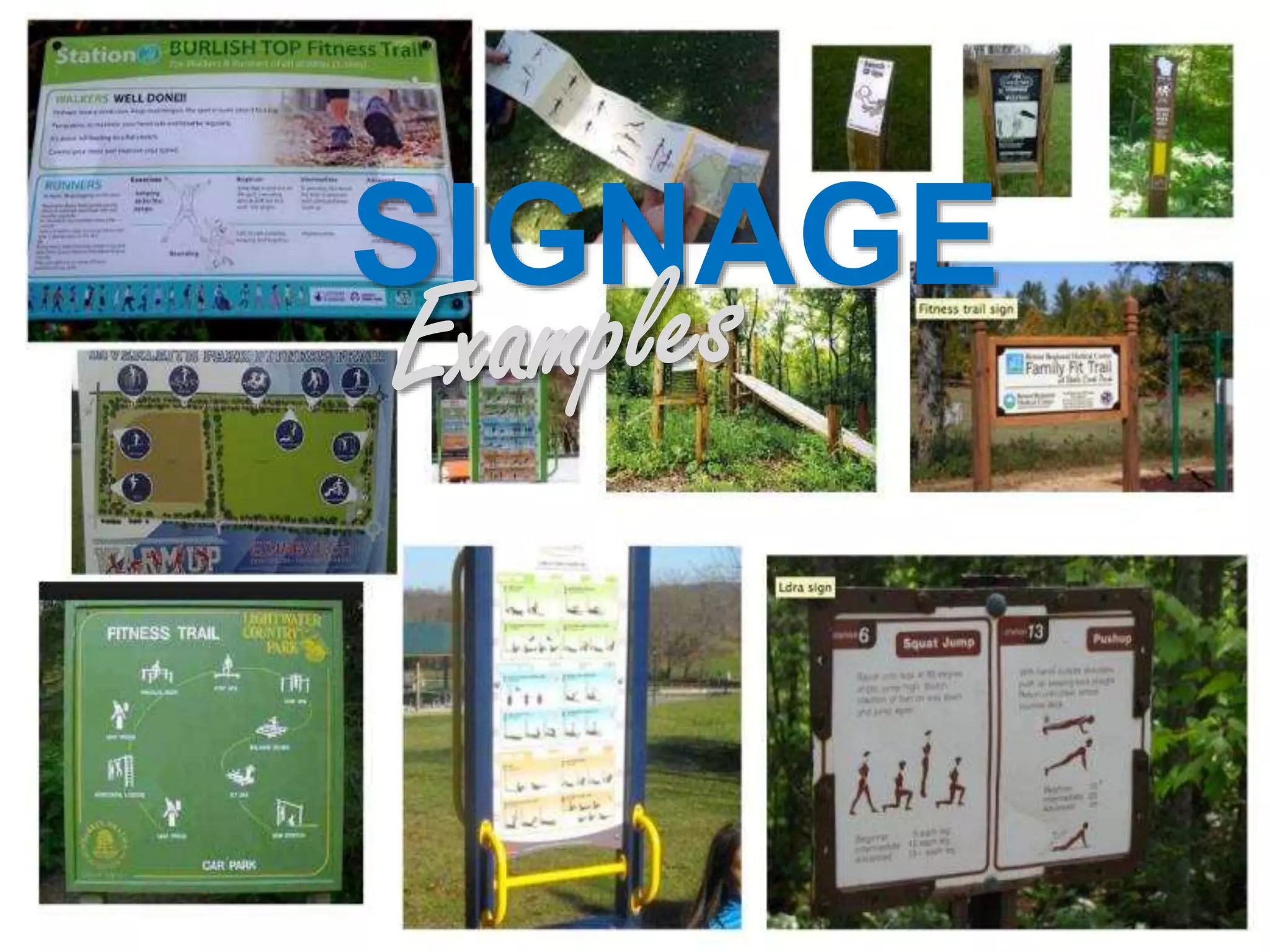Long gully splash park exercise stations, signage Design.The ...