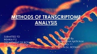 METHODS OF TRANSCRIPTOME ANALYSIS....pptx