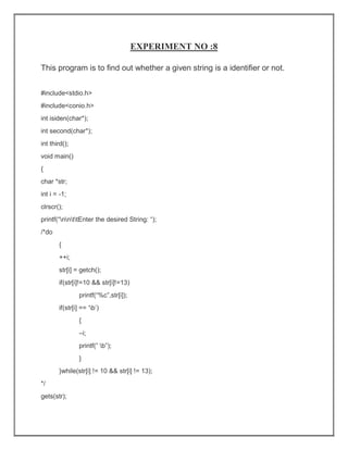 Theory of automata and formal language lab manual | PDF