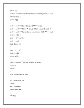 Theory of automata and formal language lab manual | PDF