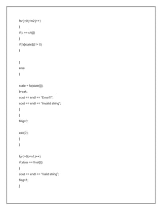 Theory of automata and formal language lab manual | PDF