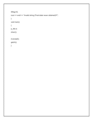 Theory of automata and formal language lab manual | PDF