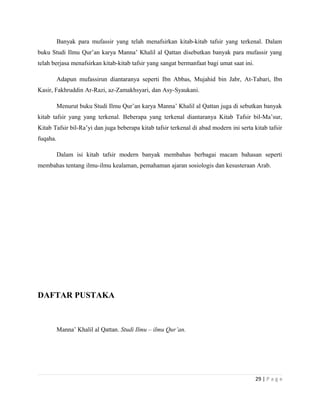 Para Mufassirun dan Kitab Tafsir Terkenal | DOC