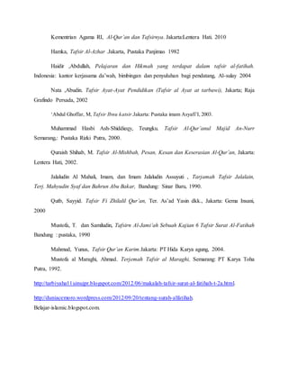 Tafsir al-fatihah | DOCX