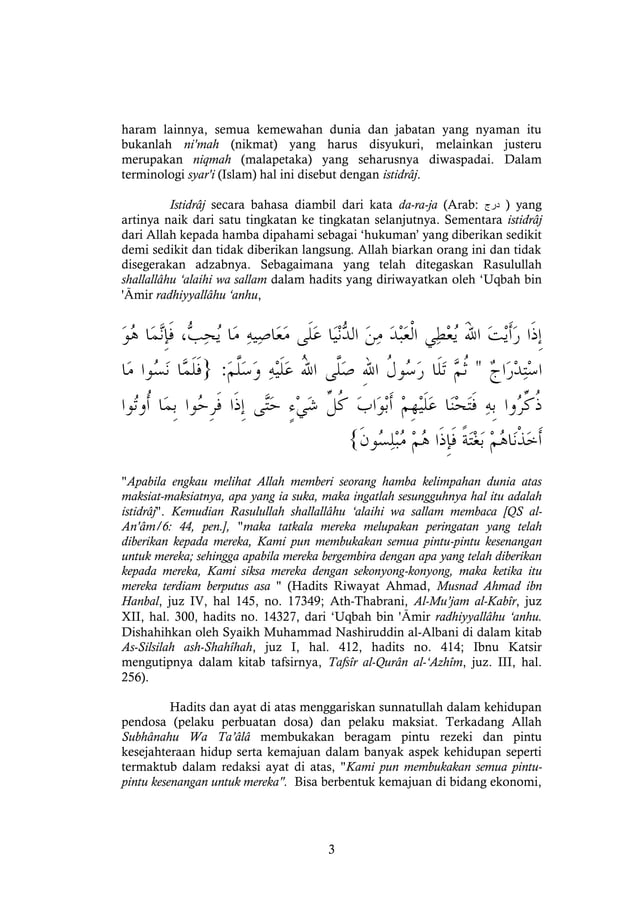 Tafsir qs al qalam - 68, ayat 44-45 - memahami dan menyikapi fenomena istridraj | PDF