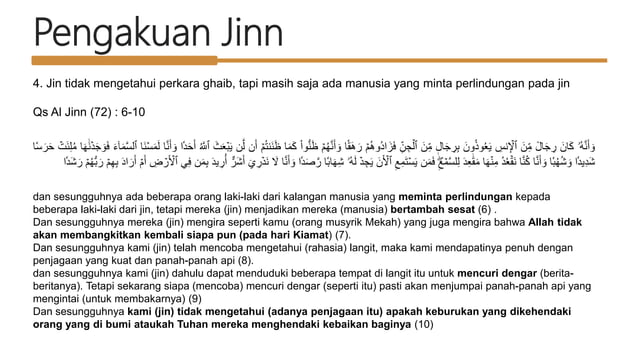 Tafsir qs al jinn ayat 1 sampai selesai | PPTX