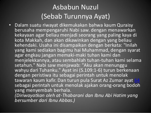 Asbabun nuzul surat al kafirun 2021 Asbabun nuzul surat al kafirun 2021