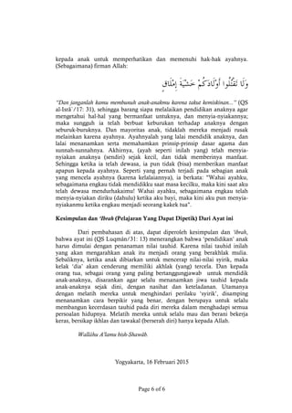 Tafsîr qs luqmân, 31 ayat 13 | PDF