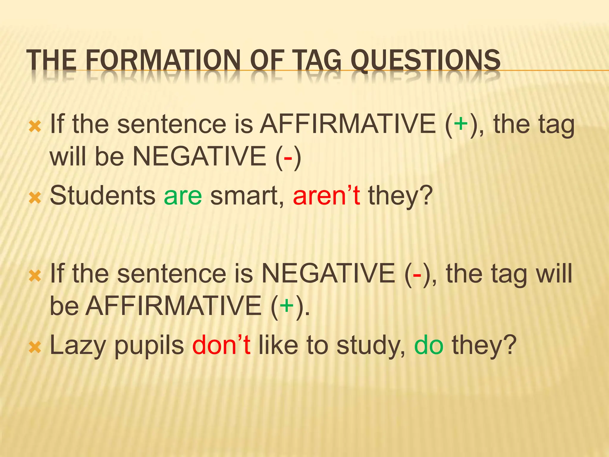 tag-questions usage and exercises for beginner | PPT