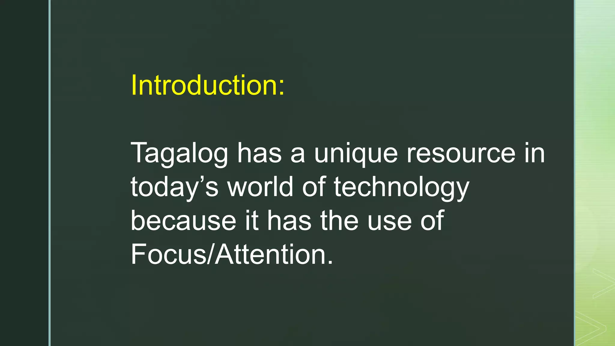 Tagalog as a Learning Tool for Artificial Intelligence | PPTX