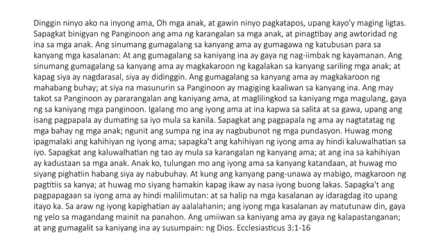 Tagalog - Ang Kahalagahan ng Pagdidisiplina sa Bata at Paggalang sa ...