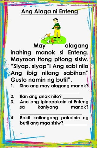 TAGALOG STORIES WITH COMPREHENSION for kids | PDF