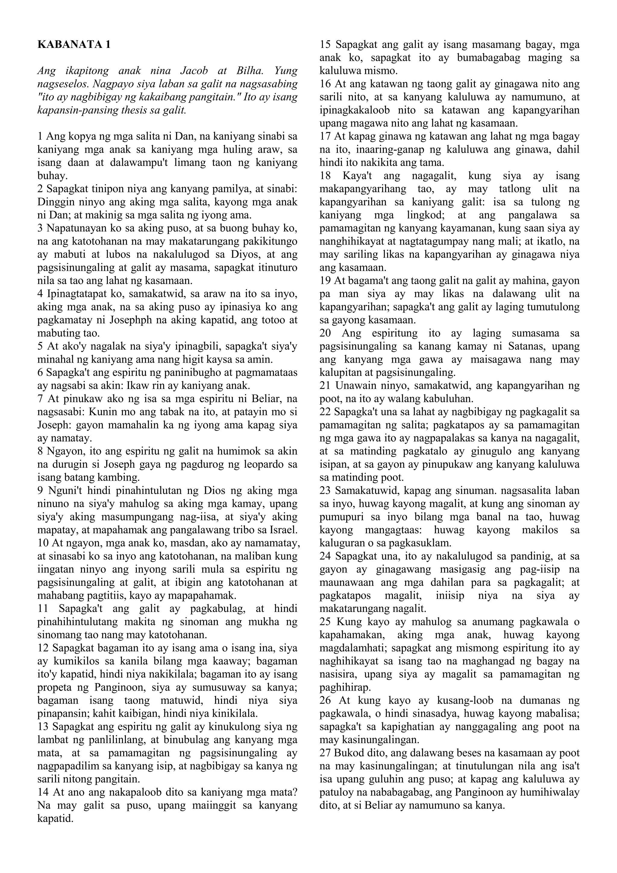 Tagalog - Testament of Dan the Son of Jacob and Bilhah.pdf