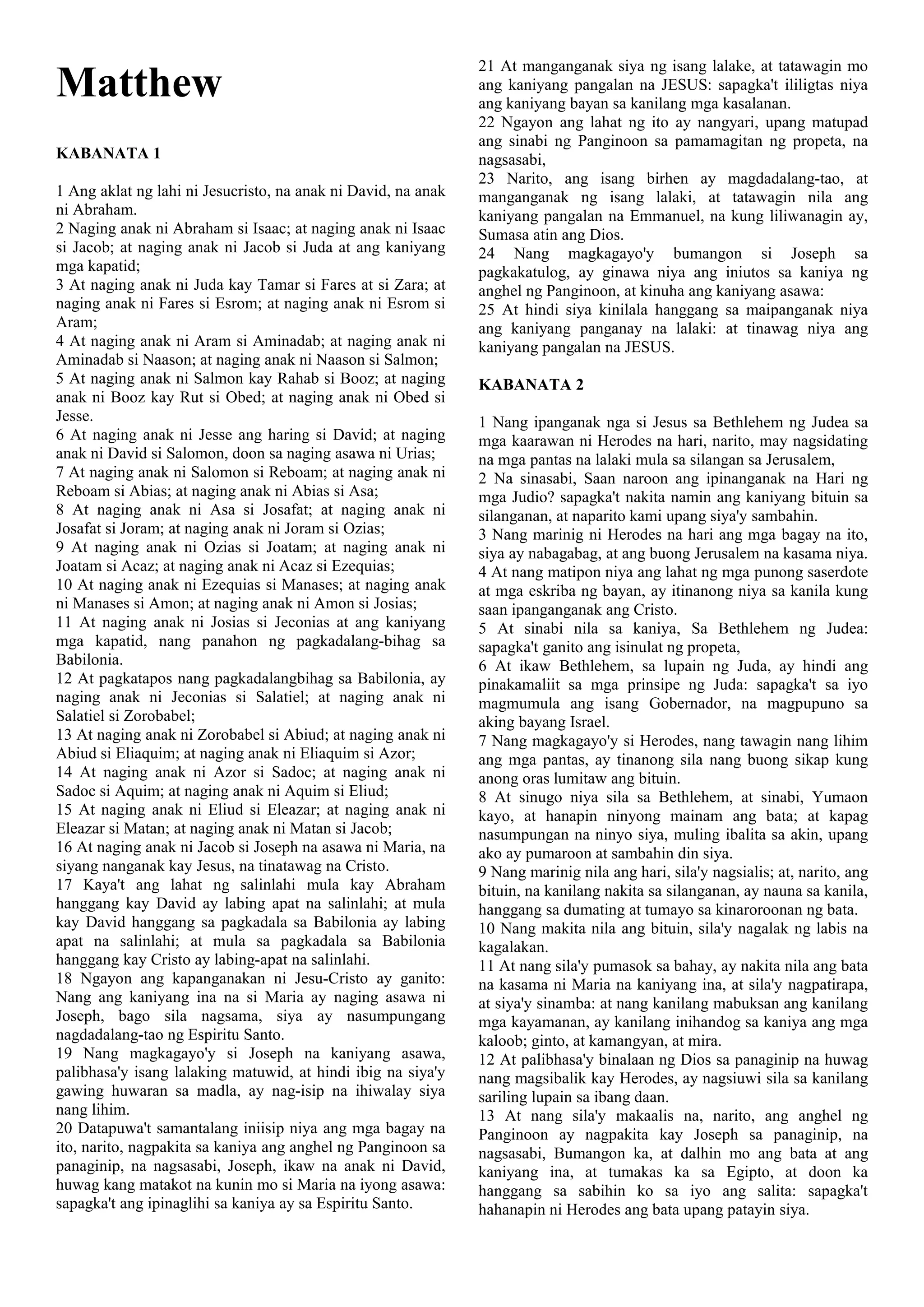 Tagalog - The Gospel of Matthew - Google Cloud Translation.pdf