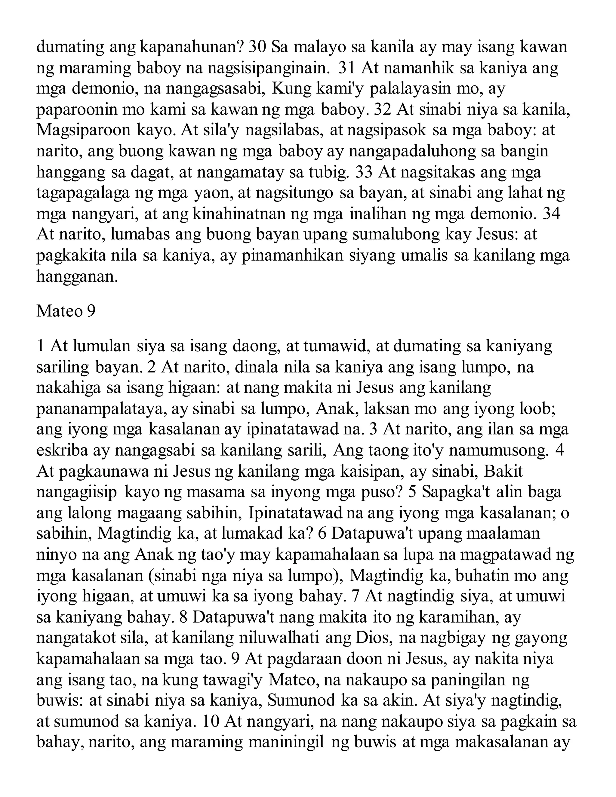 Tagalog bible new testament | DOCX