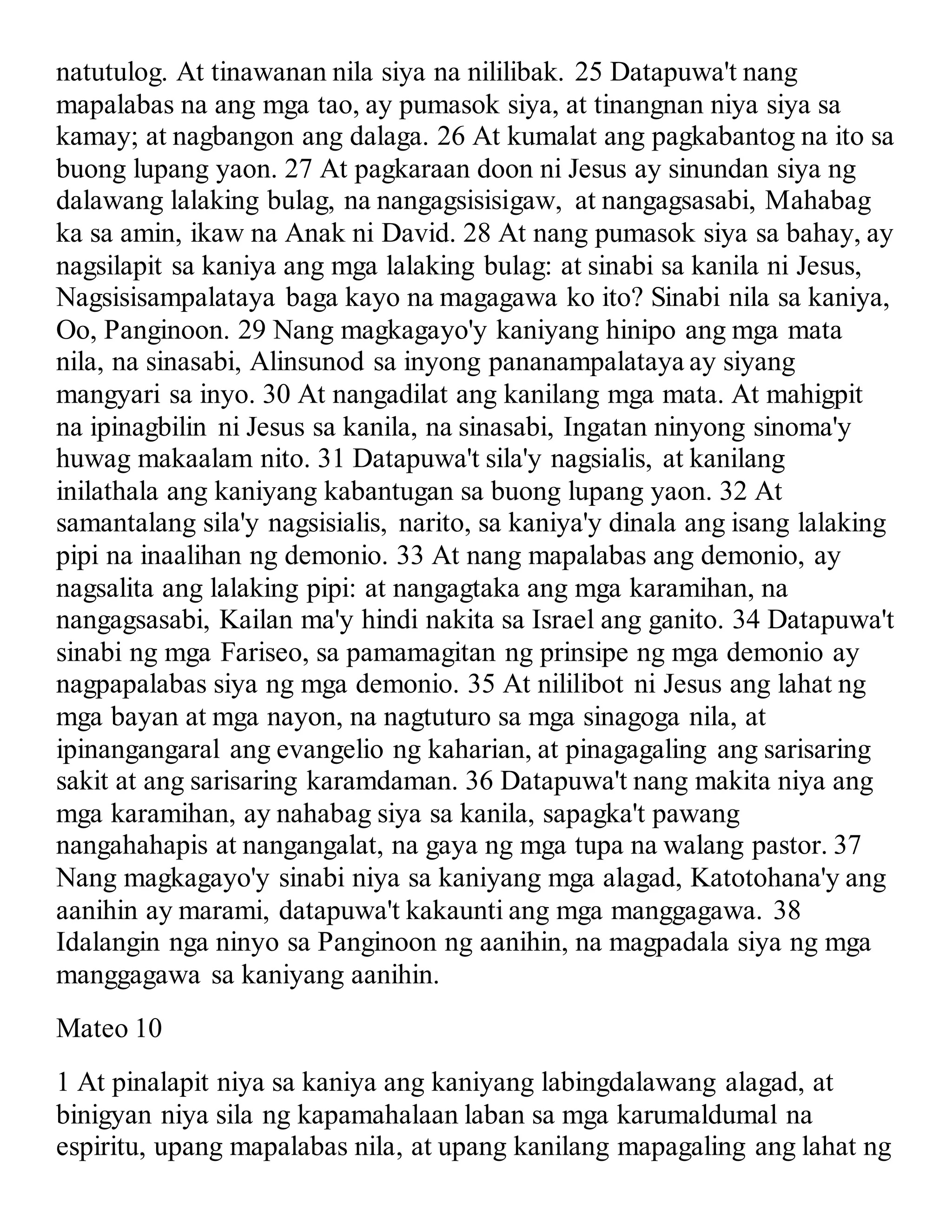 Tagalog bible new testament | DOCX