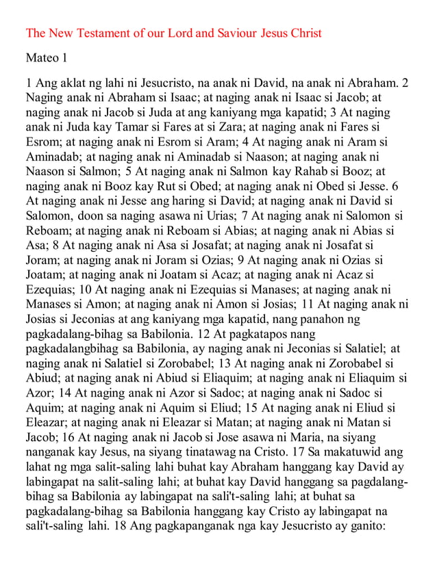 Tagalog bible new testament | PDF