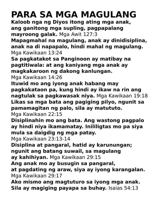 Tagalog Child Discipline Tract | PDF