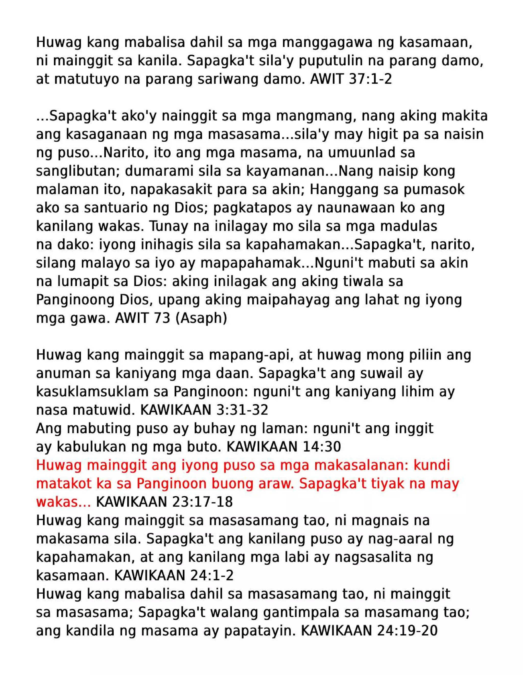 Tagalog Envy Warning Tract | PDF